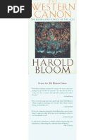 Harold Bloom's Western Canon Overview | PDF