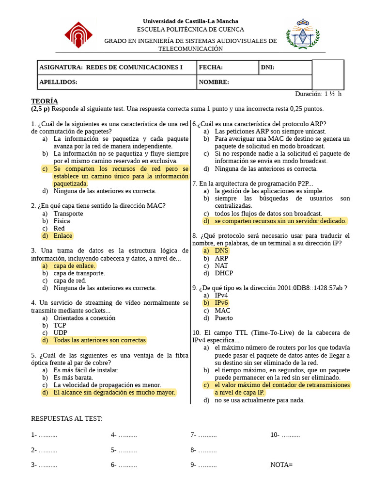 Examen Redes | PDF