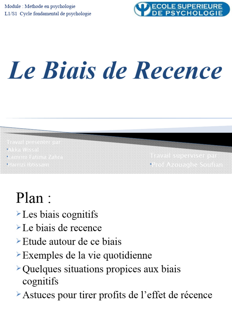 Le Biais de Recence | PDF | Processus mentaux | Neuroscience