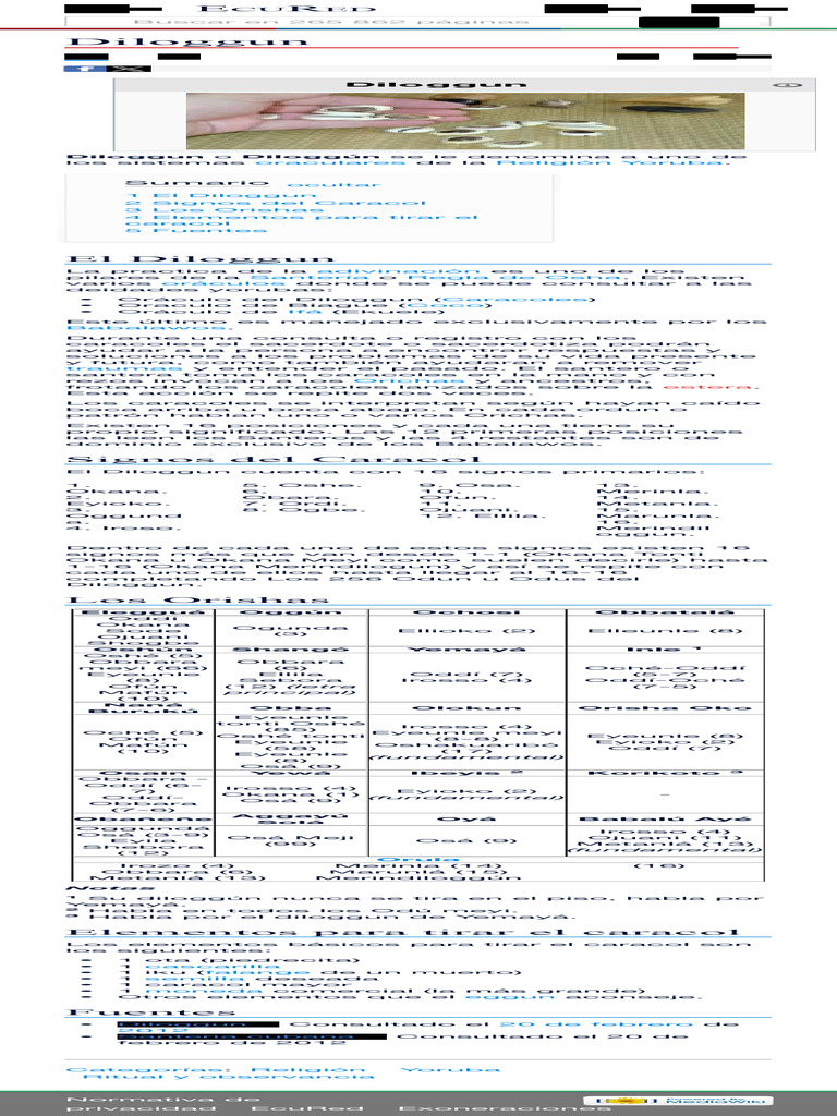 Diloggun - EcuRed | PDF | Santeria | Religión étnica