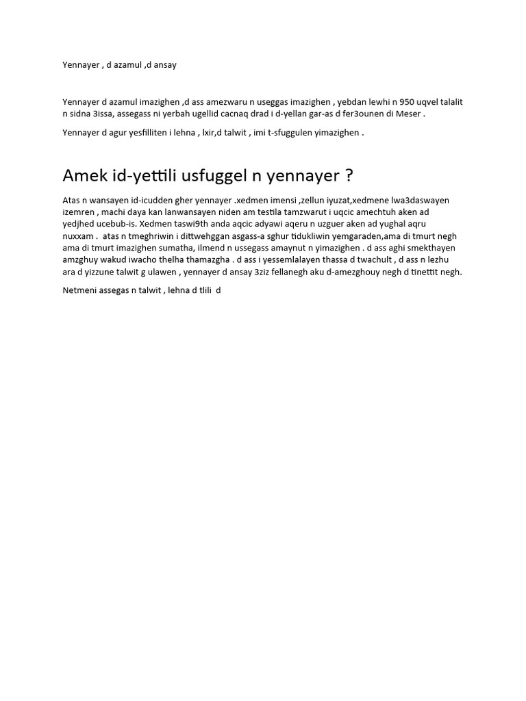 Yennayer | PDF