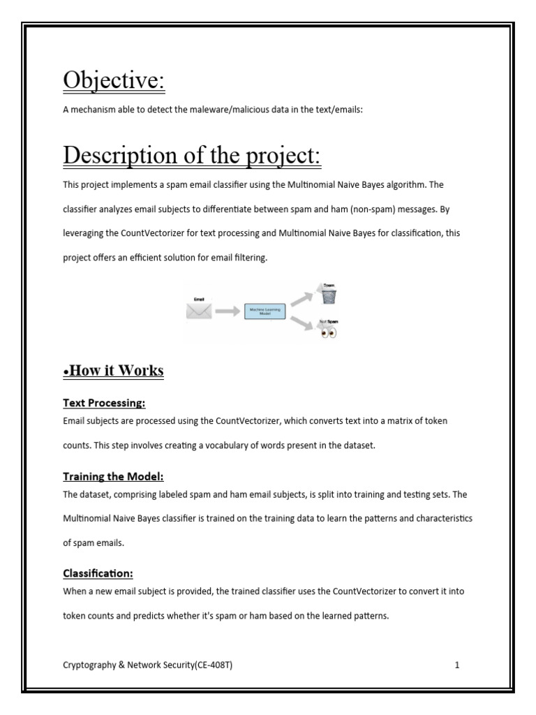 Project Name Spam Email Detection 1 Pdf Statistical Classification