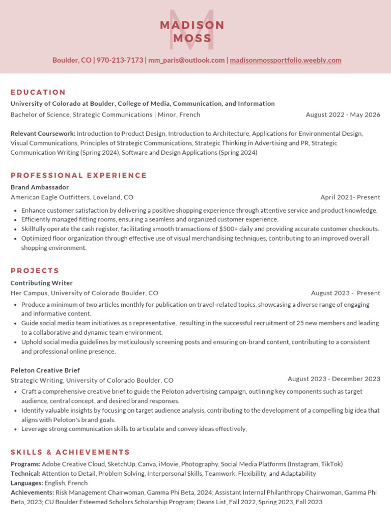 Madison Moss Updated Resume 2 | PDF