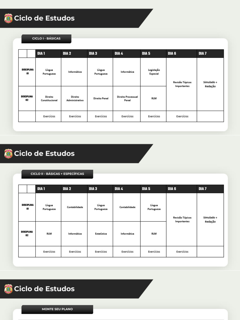 Plano de Estudos PF 2023 - Planos | PDF