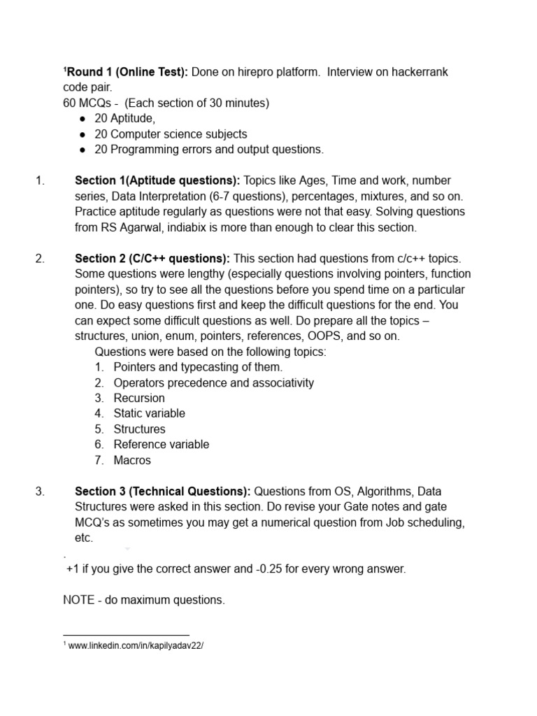 Qualcomm Hiriing Process | PDF | Computers