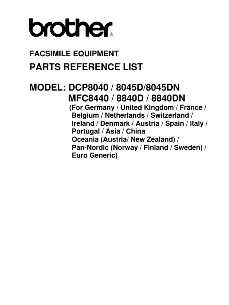 Brother Fax Machine DCP8040 Service Manual | PDF | Fax | Manufactured Goods