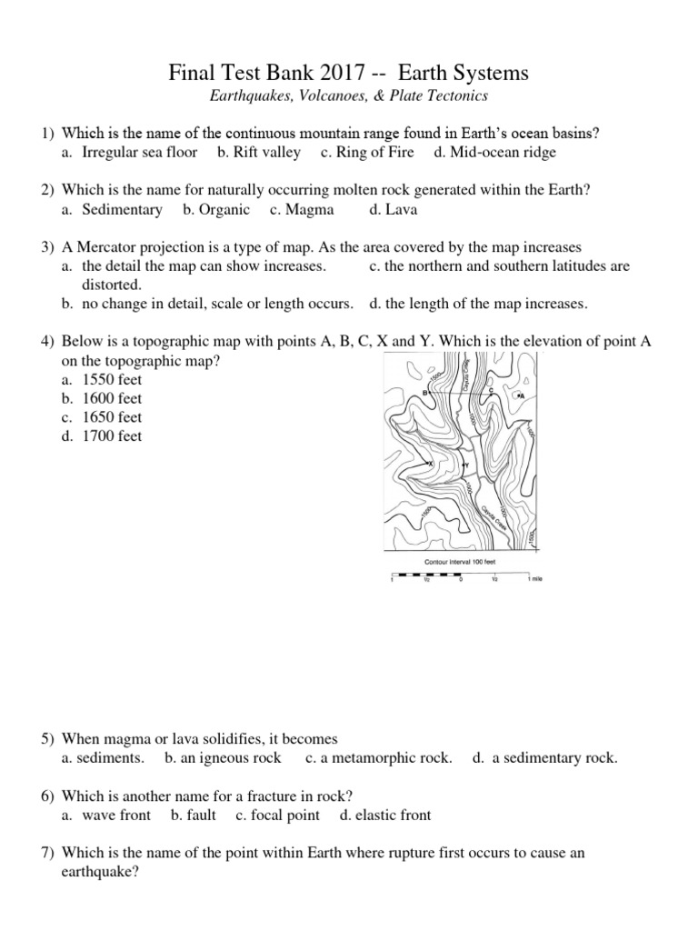 Question Bank 3rd 2017 by MR Khaled Youssef | PDF | Plate Tectonics ...