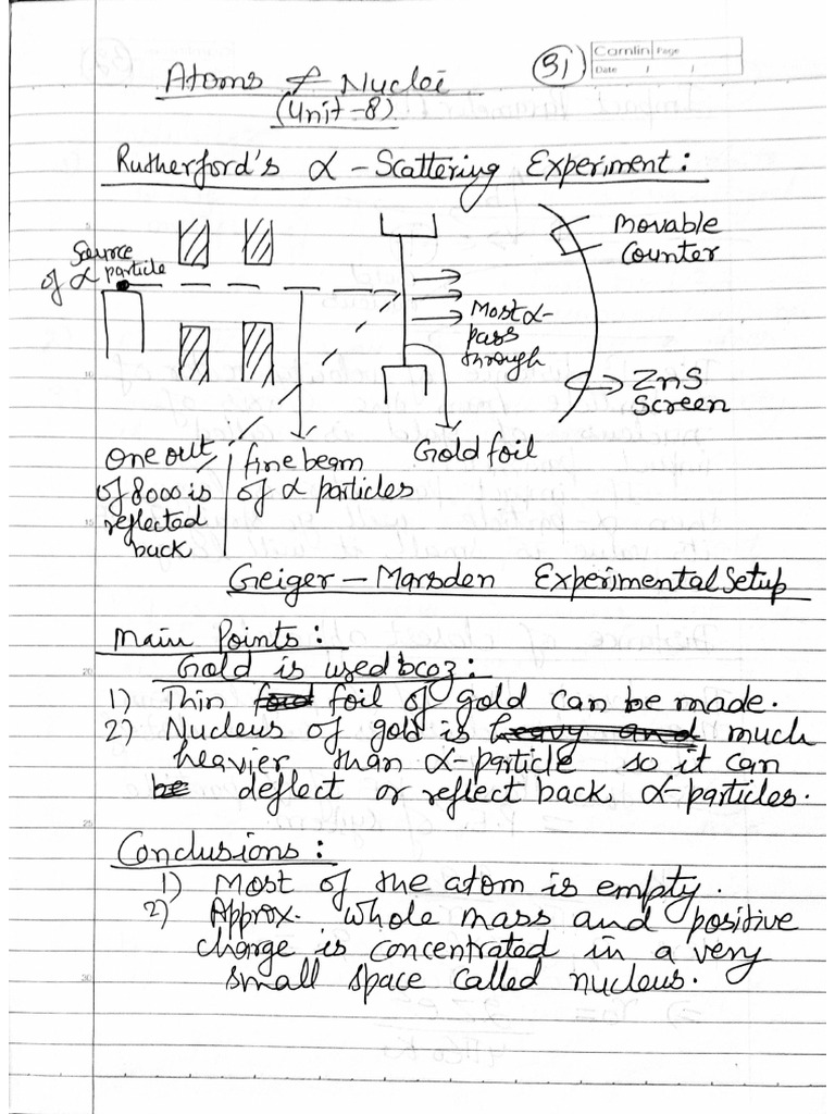 Notes Atoms and Nuclei | PDF