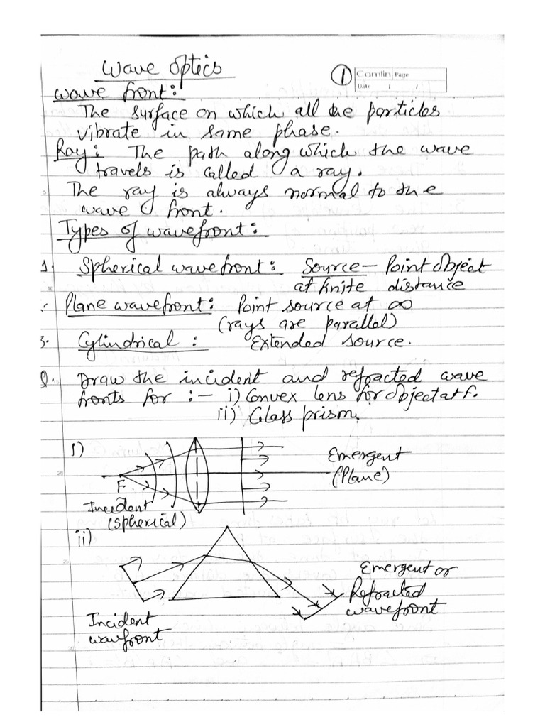 Open Wave Optics Notes | PDF