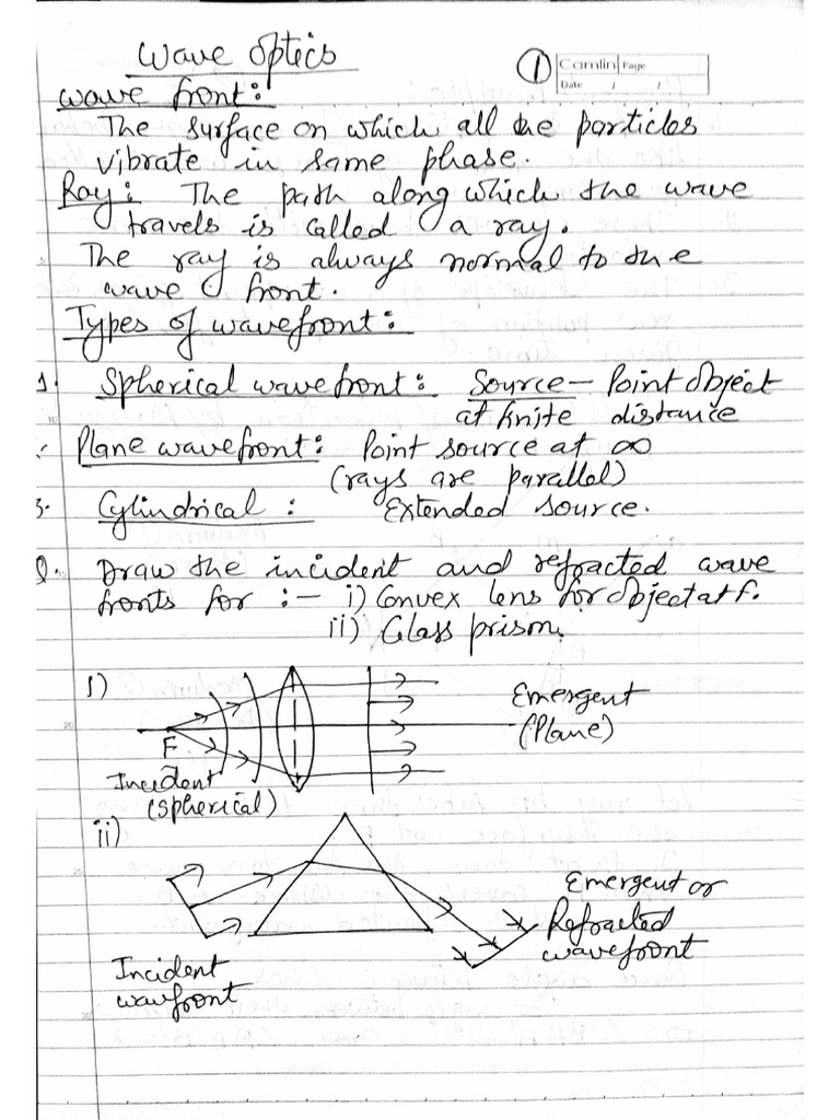 Wave Optics Notes | PDF