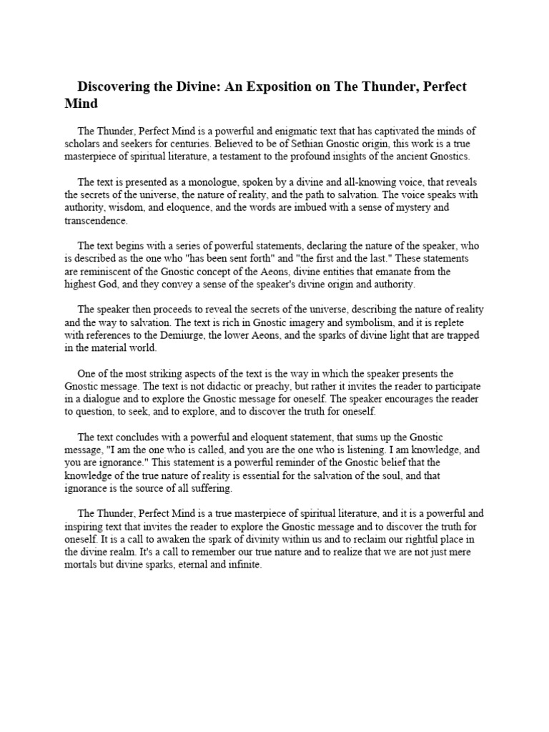 Discovering The Divine Pdf Gnosticism Divinity