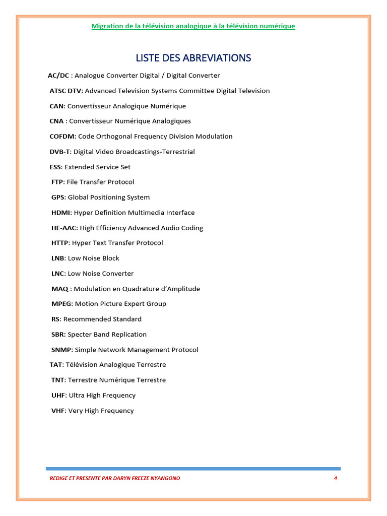 Liste Des Abreviations | PDF Liste Des Abreviations | PDF
