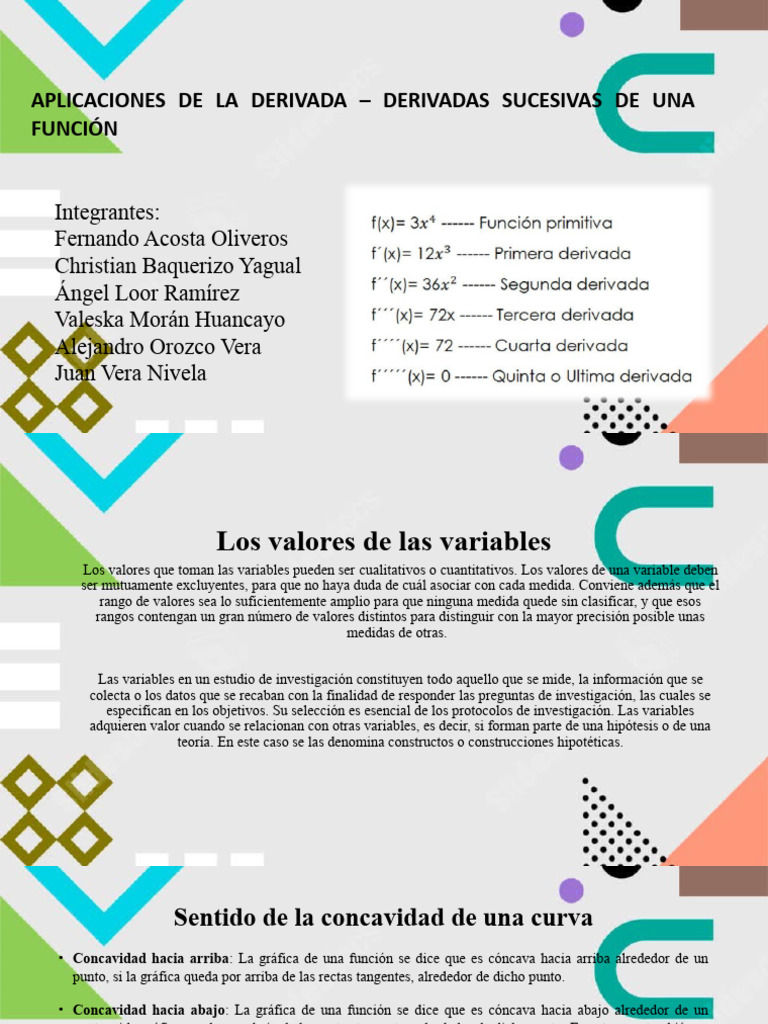 Los Valores de Las Variables | PDF | Integral | Derivado