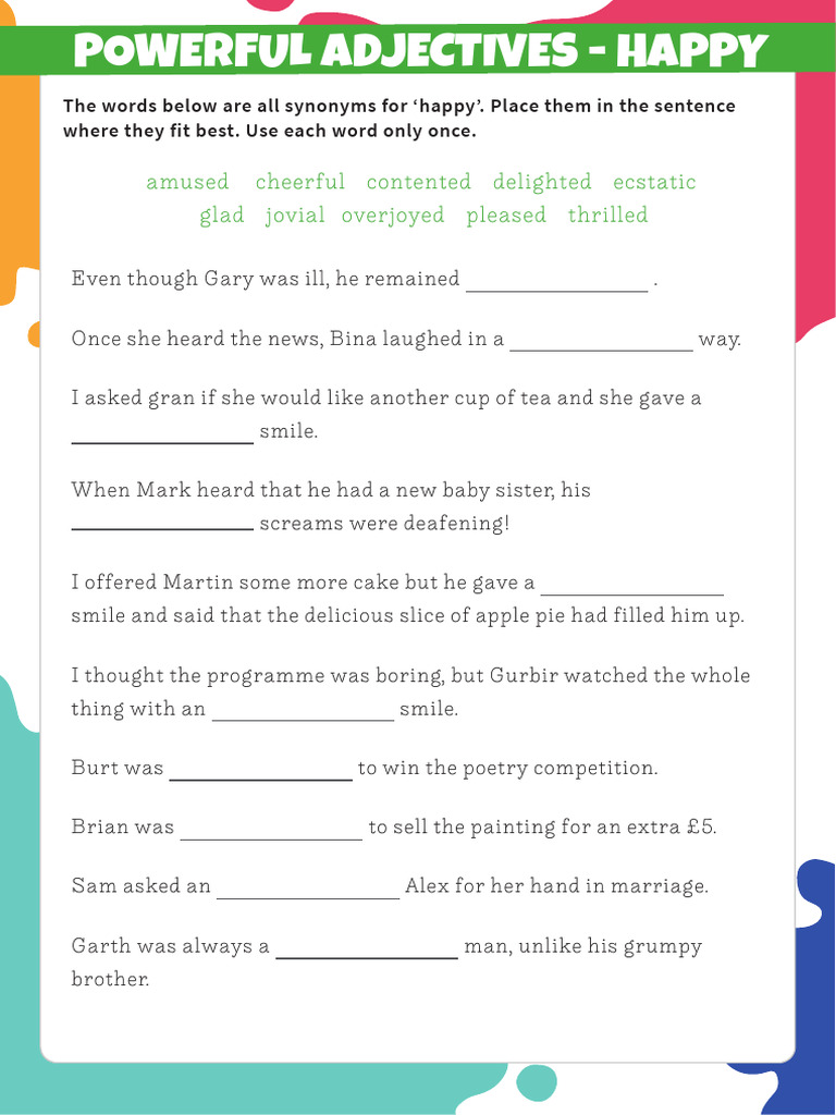KS3 Ordering Powerful Adjectives | PDF | Earth Sciences