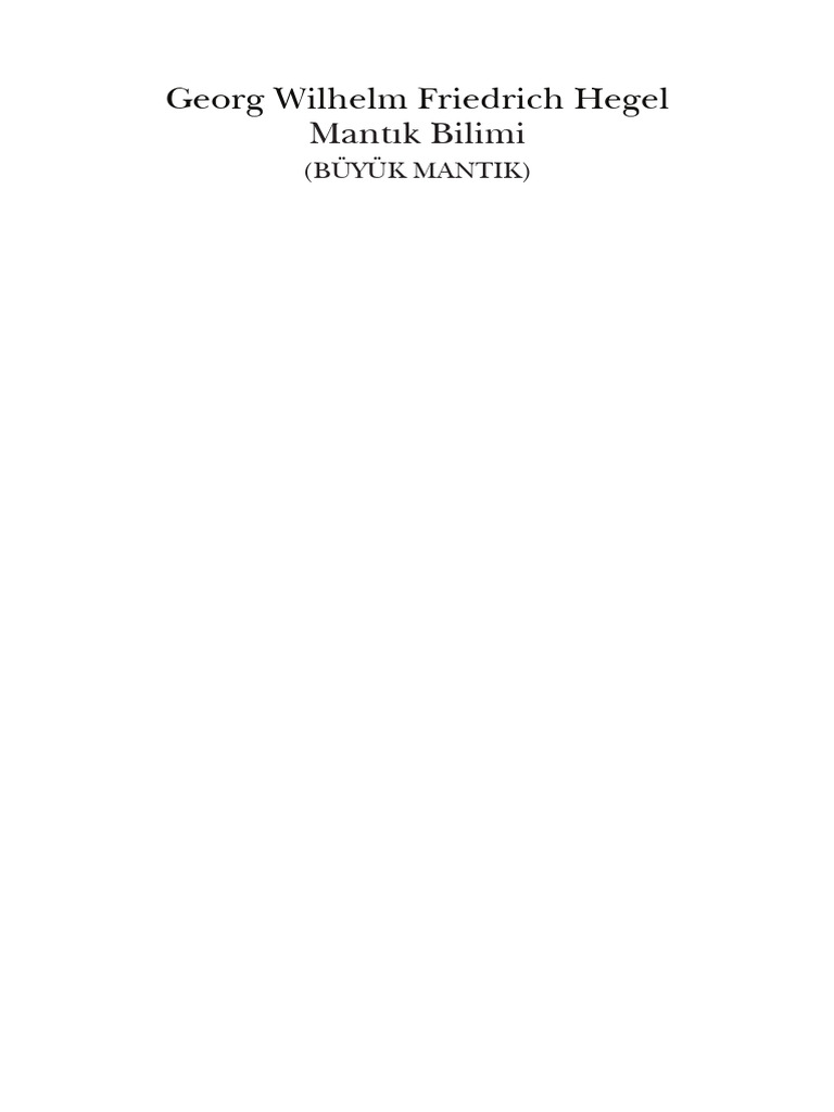 Mantik Bi̇li̇mi̇ (Büyük Mantik) 001 050 | PDF