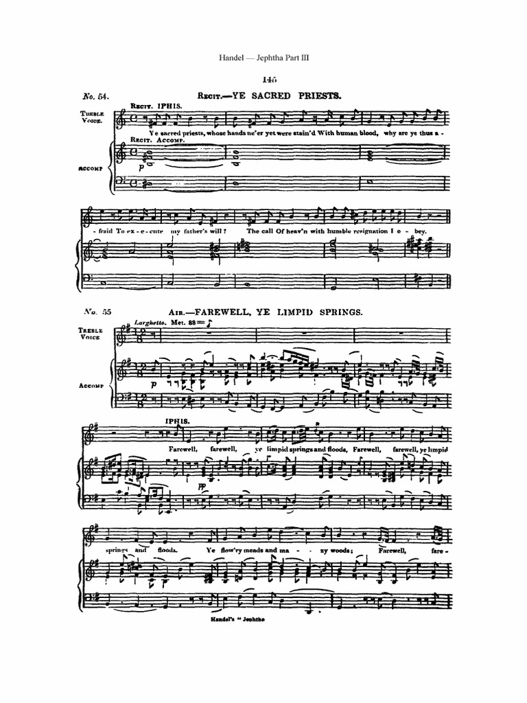 Complete Score - Jephtha, HWV 70 (Handel) | PDF