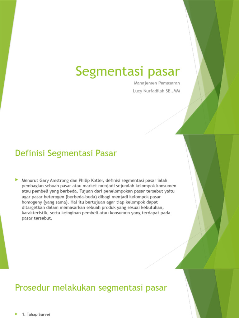 Segmentasi Pasar | PDF | Karier & Perkembangan | Pengelolaan Keuangan ...