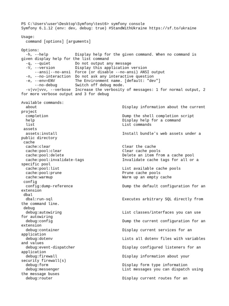 Symfony Console Command Overview | PDF