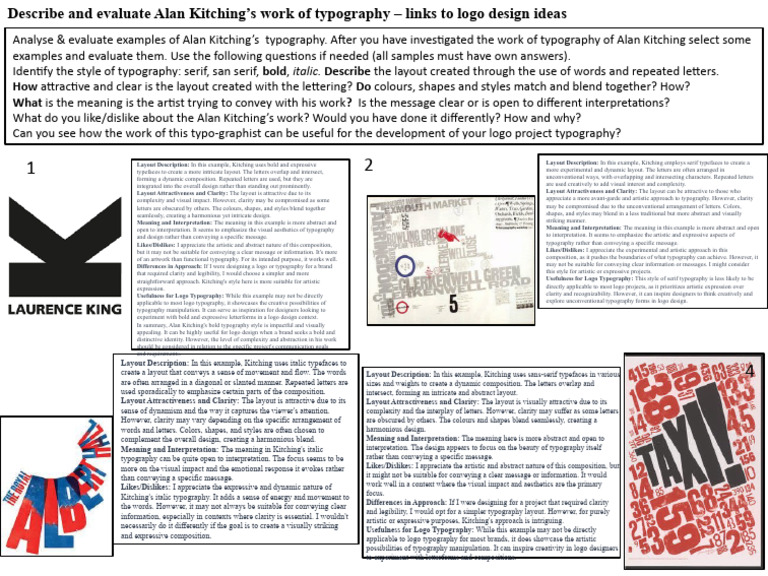 Alan Kitching Analysis Completed | PDF | Typography | Logos