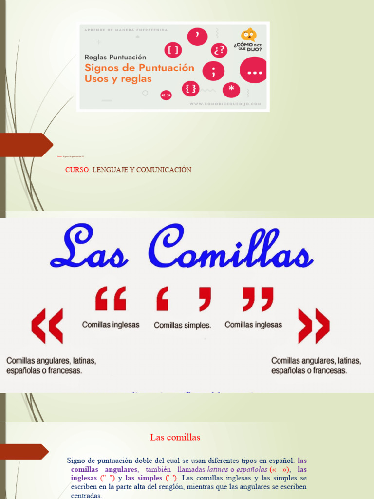 Sesión 10. Signos de Puntuación III | PDF | Comillas | Puntuación