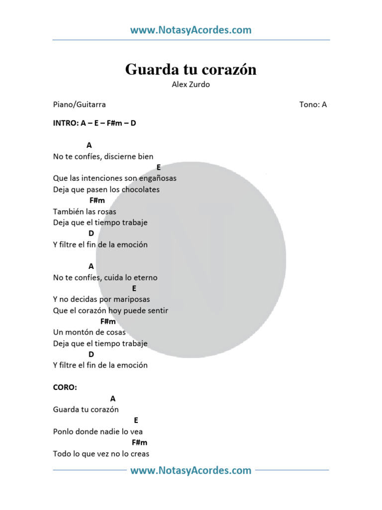 Guarda Tu Corazon Alex Zurdo | PDF