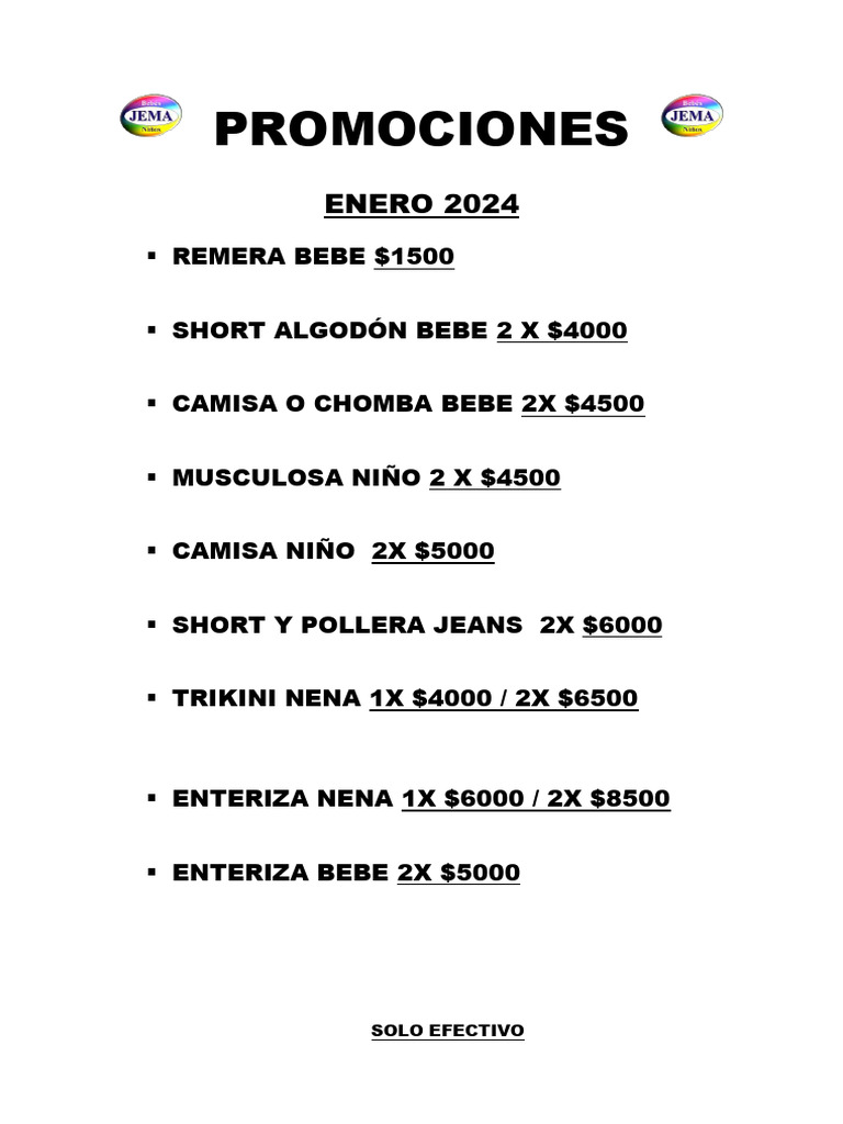 Promociones Enero 2024 | PDF