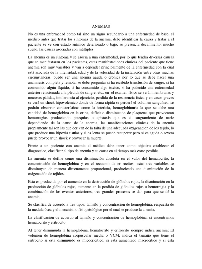Anemias y Policitemias Clase 2 | PDF | Anemia | Glóbulo rojo