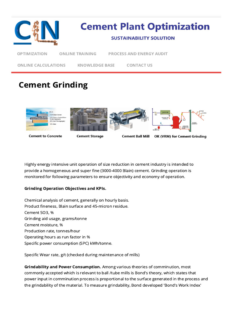 Cement Grinding - Cement Plant Optimization | PDF | Mill (Grinding) | Cement