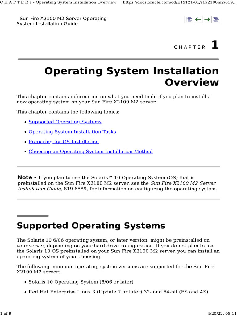 C H A P T E R 1 Operating System Installation Overview Pdf