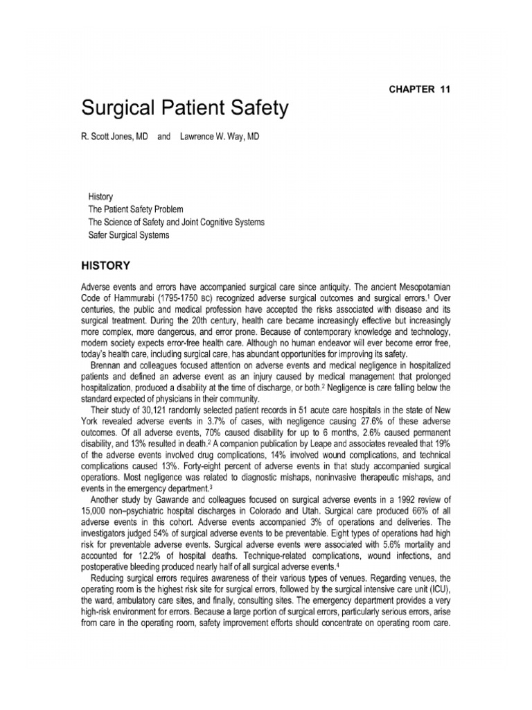 Surgical Patient Safety | PDF