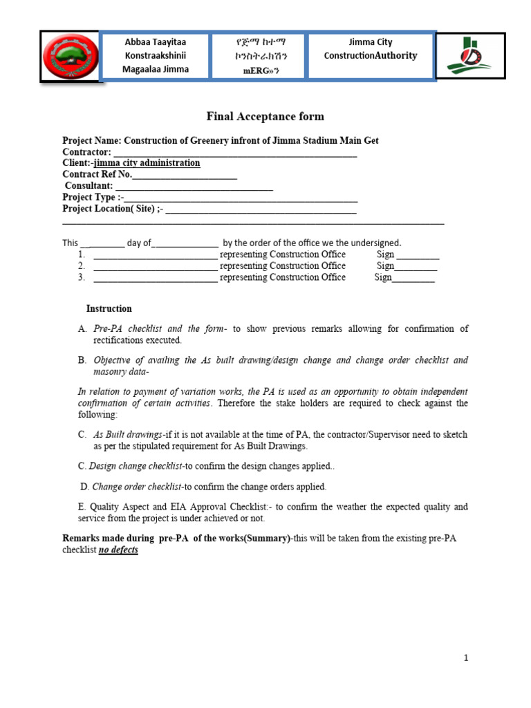 Final Acceptance Form TT 2 | PDF | Business