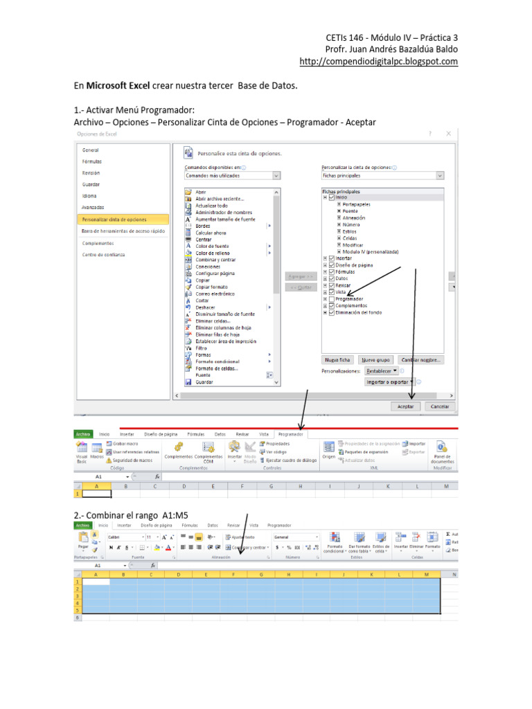 Practica3 BDD Excel | PDF | Macro (informática) | Microsoft Excel
