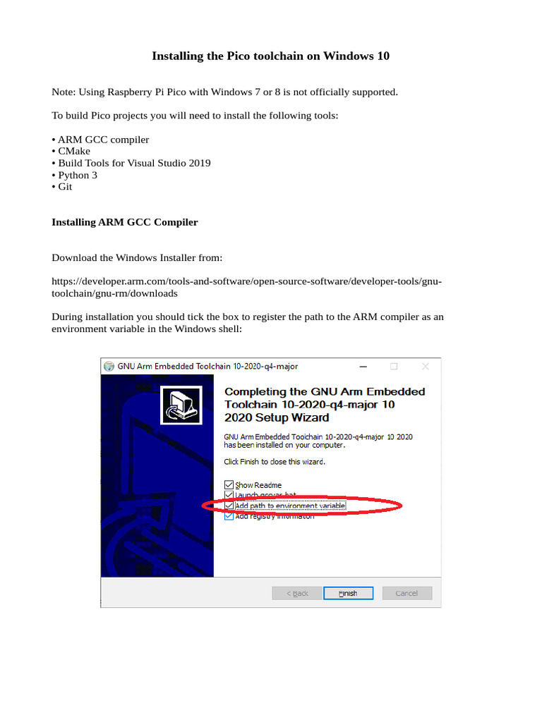 Installing Pico Toolchain on Windows 10 | PDF | Windows 10 | Microsoft ...