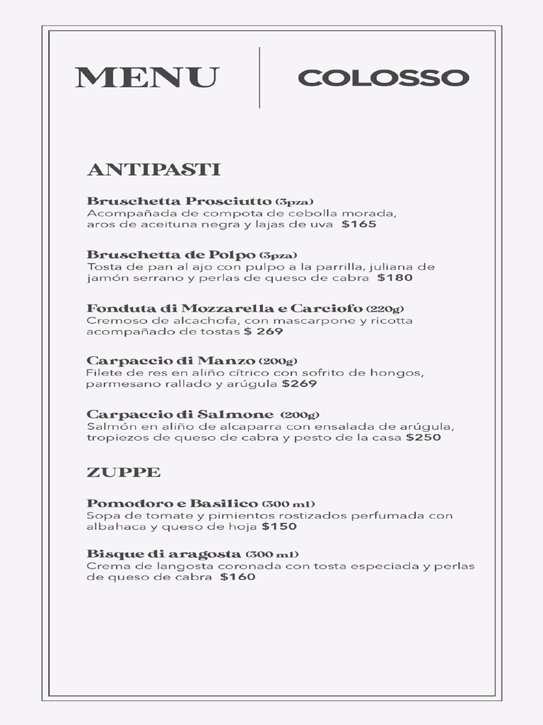 Colosso Menu Digital-1 | PDF