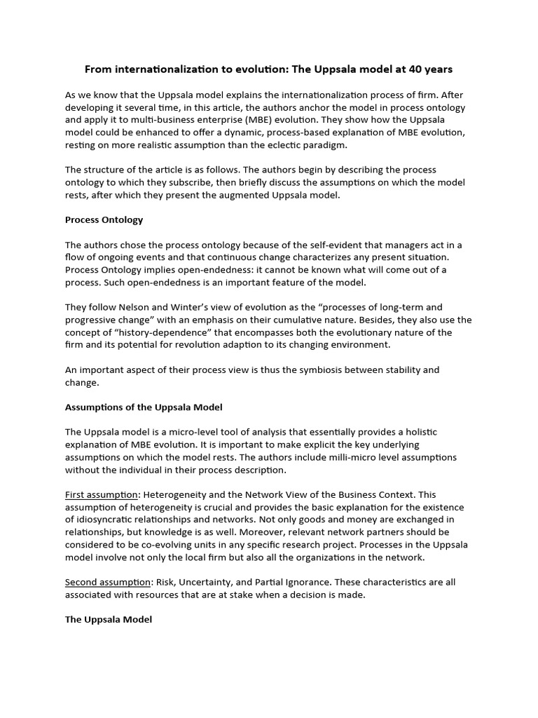 The Uppsala Model | PDF | Internationalization | Cognitive Science