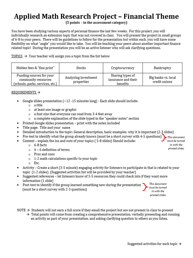 Project Supplemental+Money+Topics+ (2022) | PDF | Credit | Finance ...