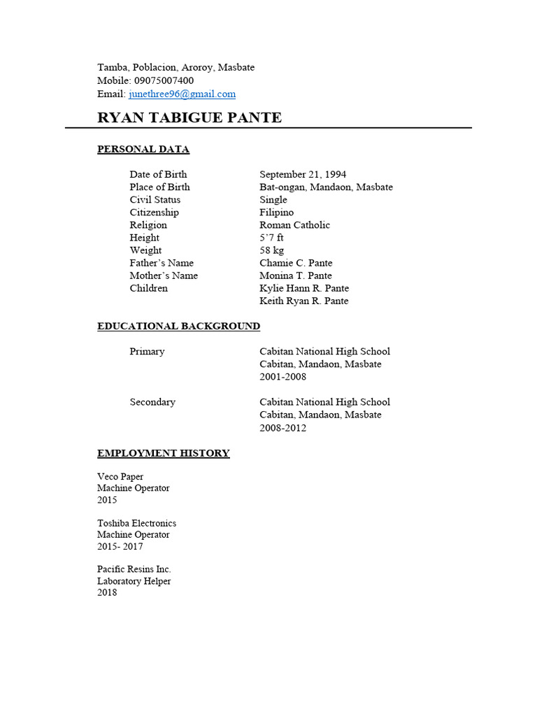 Resume Ryan | PDF