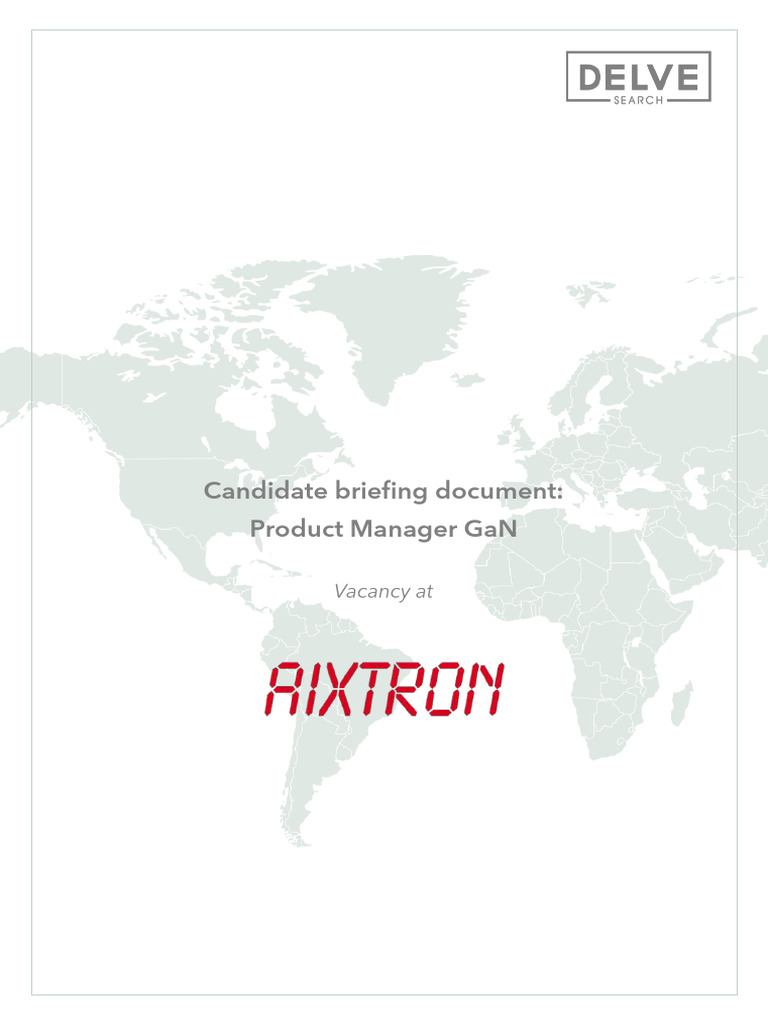 Candidate Briefing Document - Product Manager GaN | PDF | Sales | Business