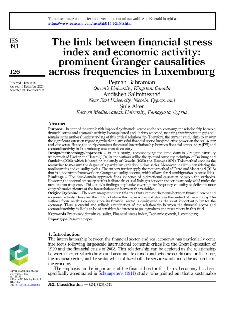 The Link Between Financial Stress Index and Economic Activity ...