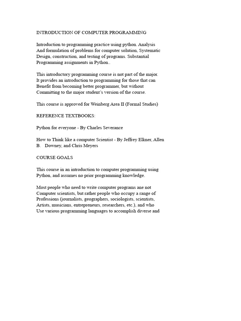 Introduction Of Pdf Computer Programming Programming