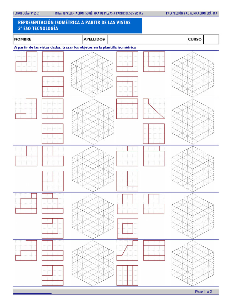 Representación Isométrica de Piezas A Partir de Sus Vistas | PDF