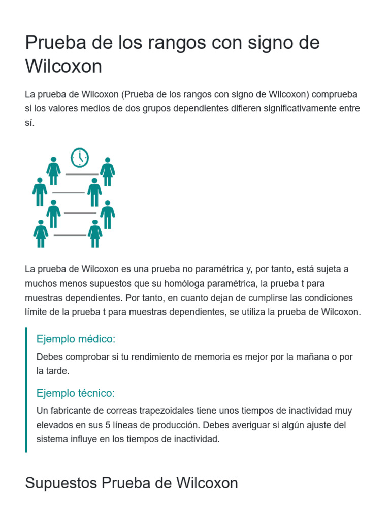 Prueba de Wilcoxon: Muestras Dependientes | PDF | Tamaño del efecto ...