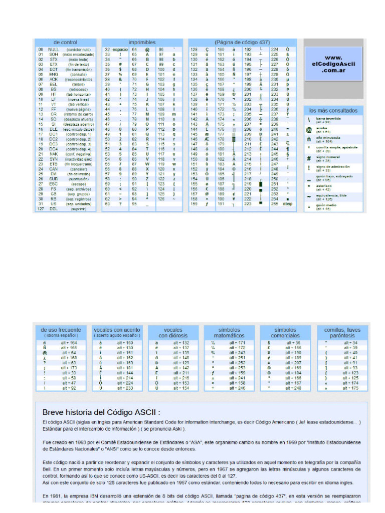 Codigos Ascii | PDF