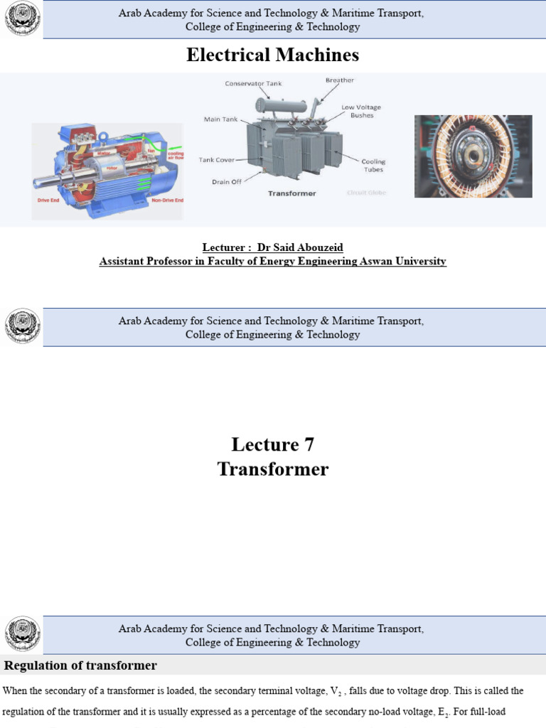 Lecture 7 Machine | PDF | Transformer | Electronic Engineering