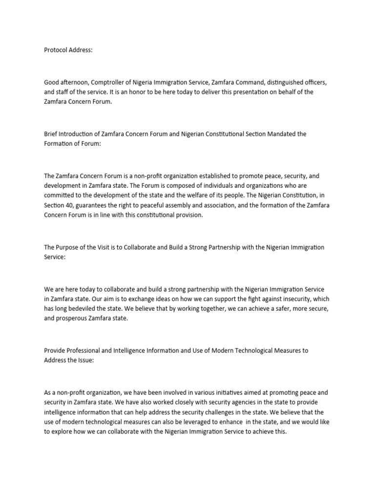 Paper Presentation To C of NIS | PDF | Nigeria | Government