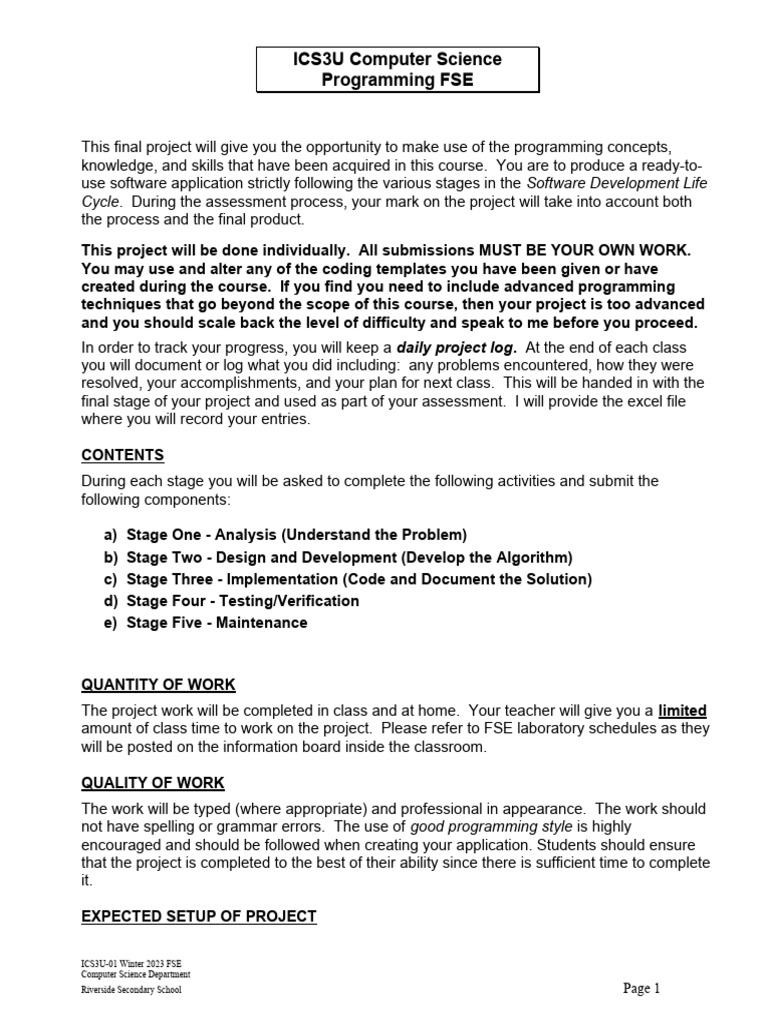 ICS3U_FSE_Winter_2023 (2) | PDF | Computer Program | Programming