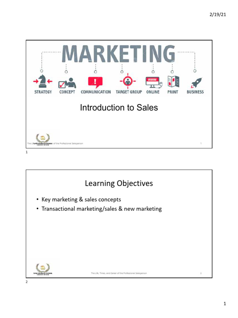 Introduction To Sales Download Free Pdf Sales Marketing