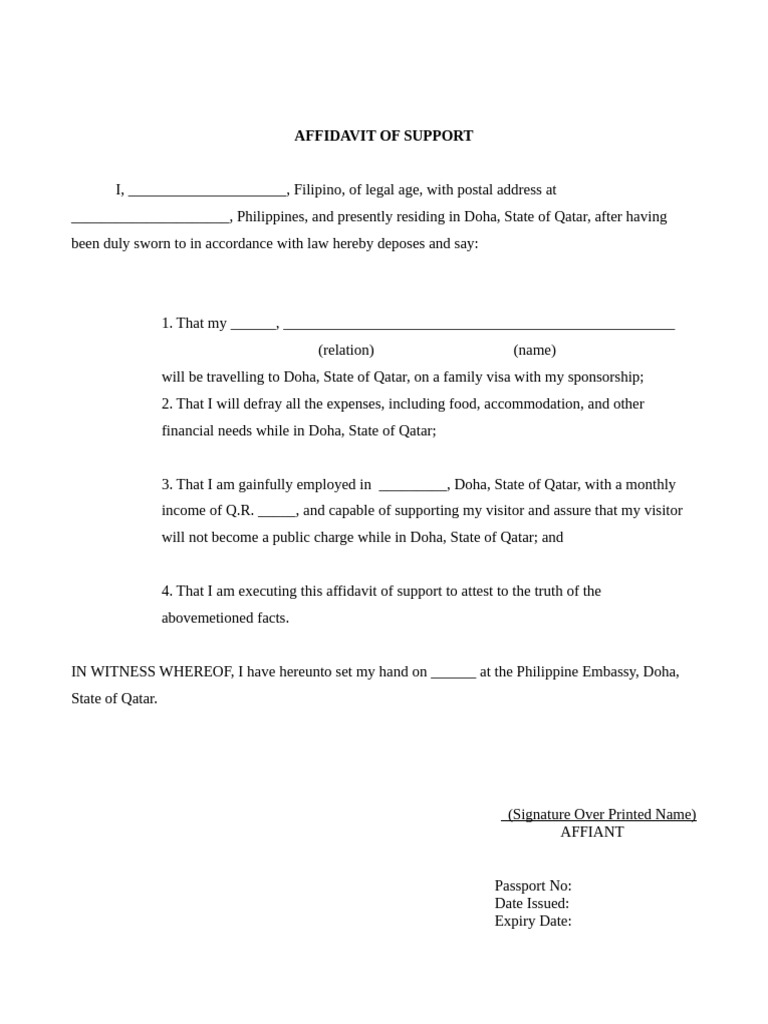 Affidavit of support | PDF