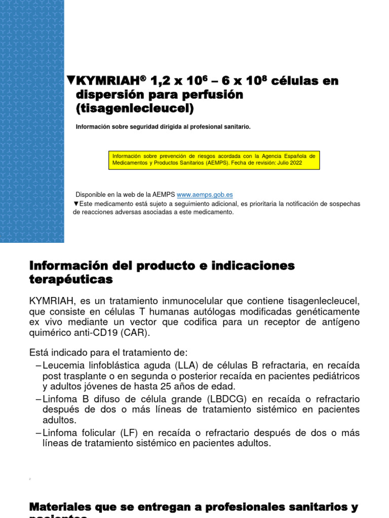 Kymriah HCP Training Material - Julio 2022 | PDF | Neurología ...