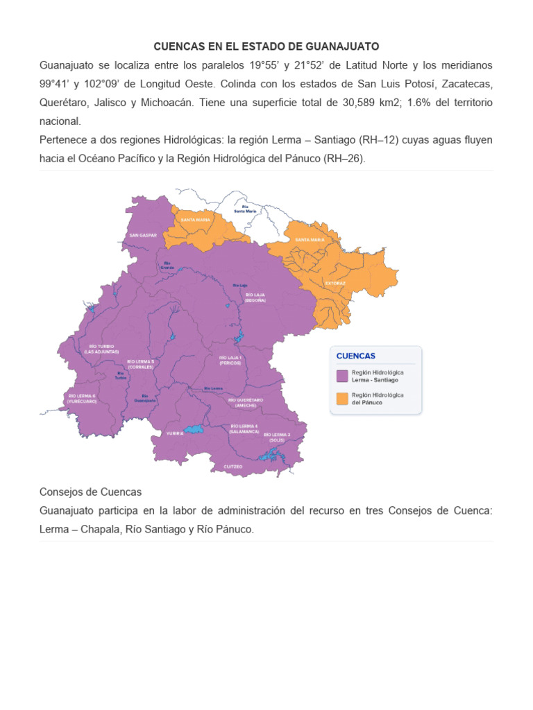 Cuencas en El Estado de Guanajuato | PDF | Río | Ciencias de la Tierra